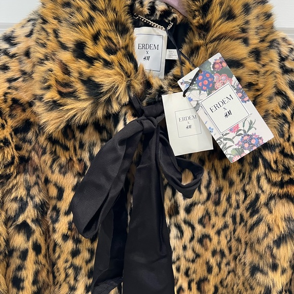H&M | Jackets & Coats | Nwt Erdem X Hm Leopard Faux Fur Coat Size 4 ...